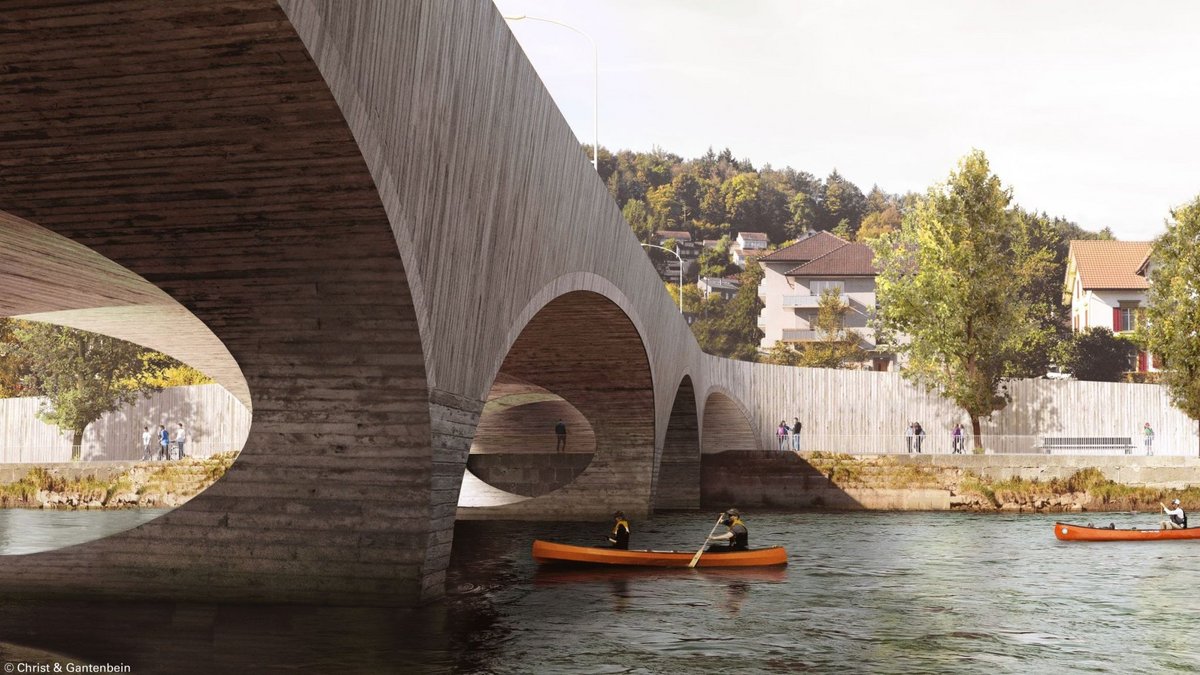 The new Aare bridge is being built